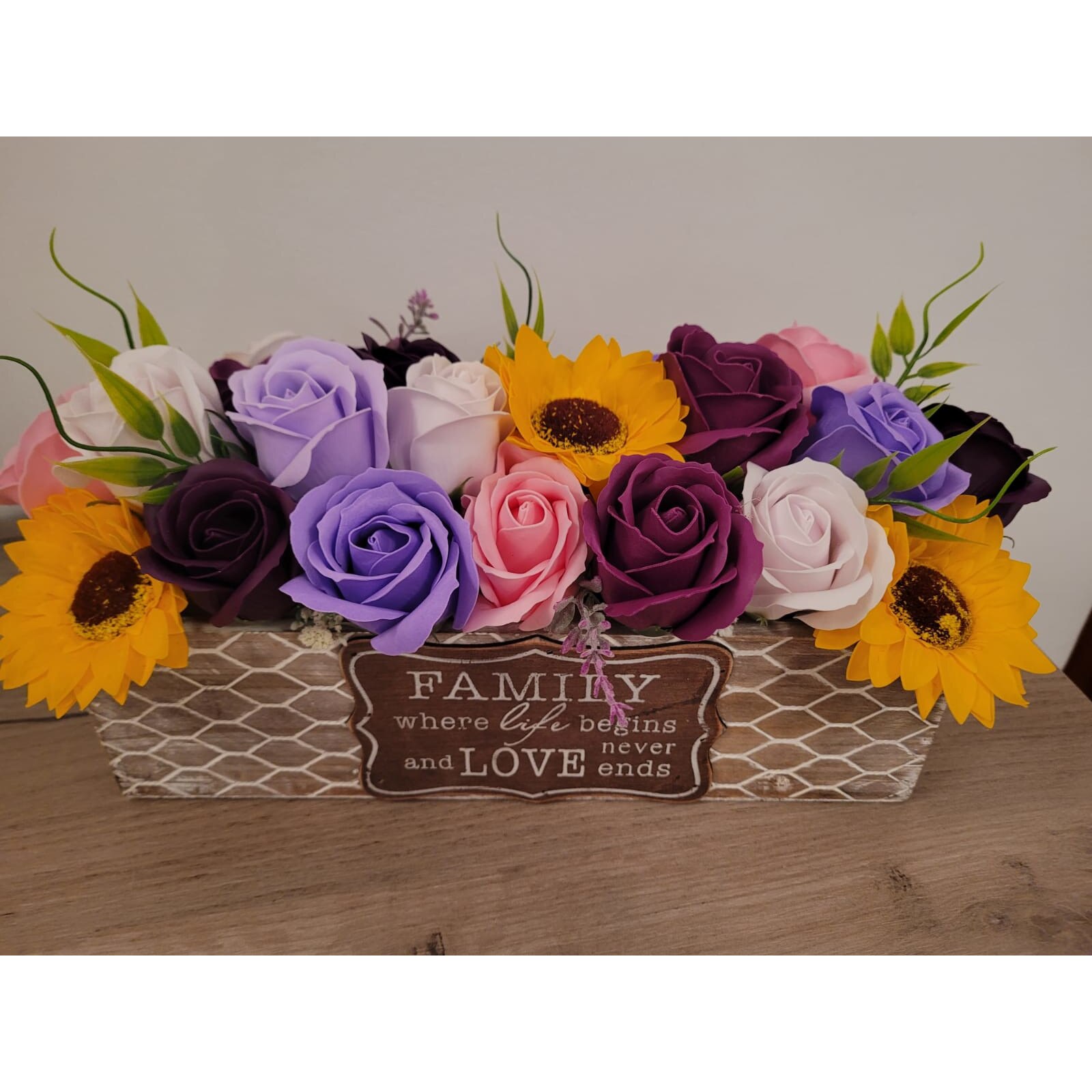 Cos cu flori, Family love, 17 cm - eMAG.ro