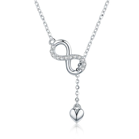 Colier infinit cu inimioara glisanta, argint 925‰, Luss - eMAG.ro