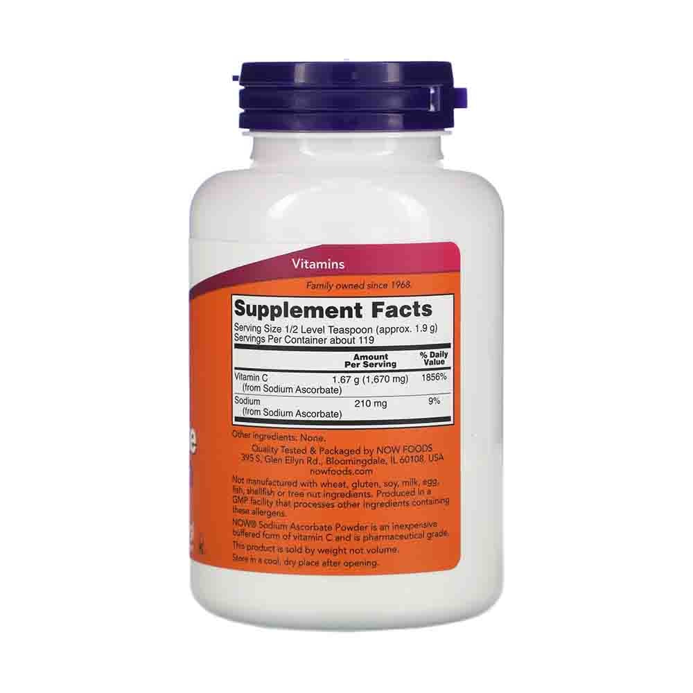 Vitamina C Tamponata Pulbere (Sodium Ascorbate Powder Buffered), Now ...