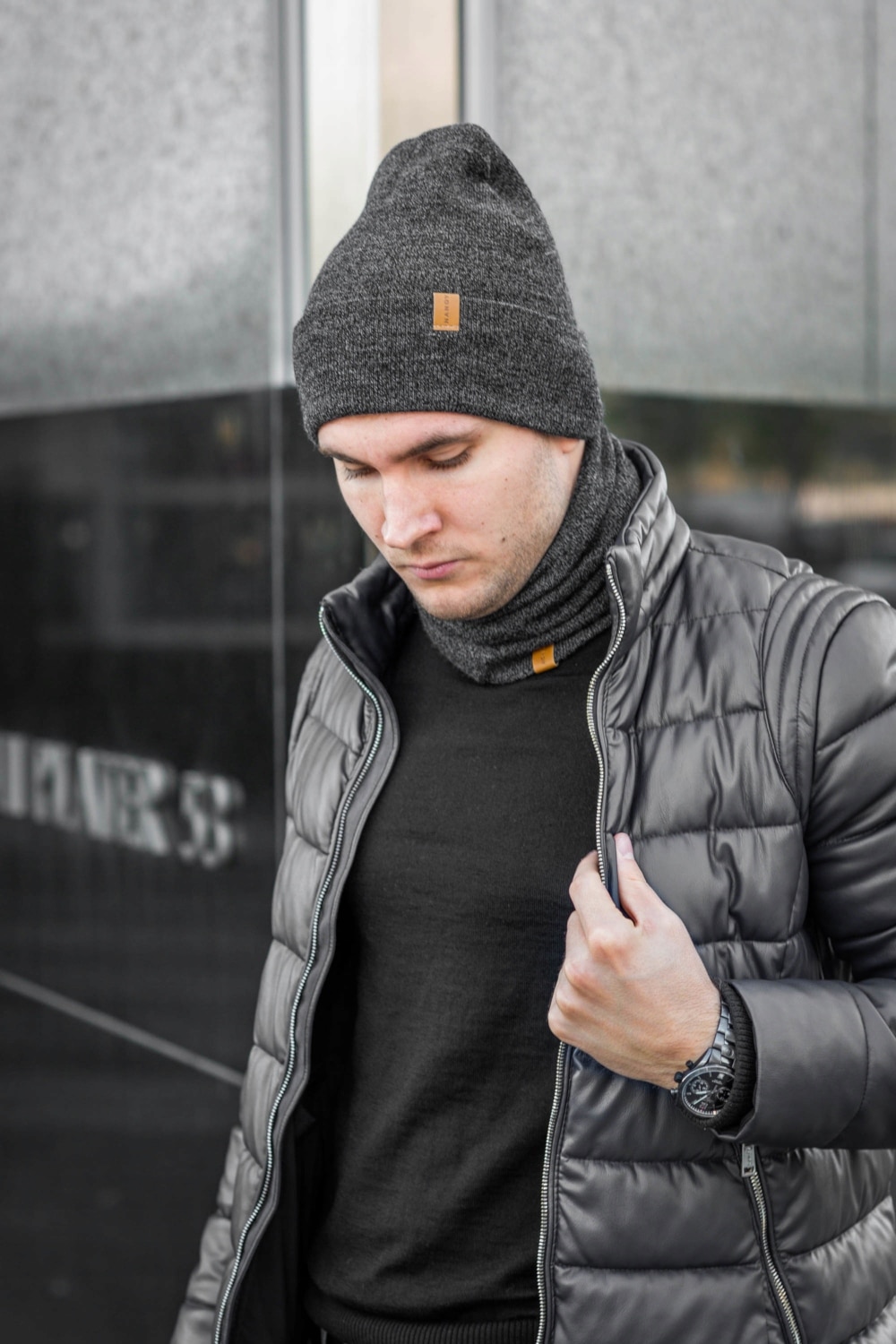 Fular circular, Nandy, pentru barbati, Gri, NKM-16106-32-SZARY - eMAG.ro