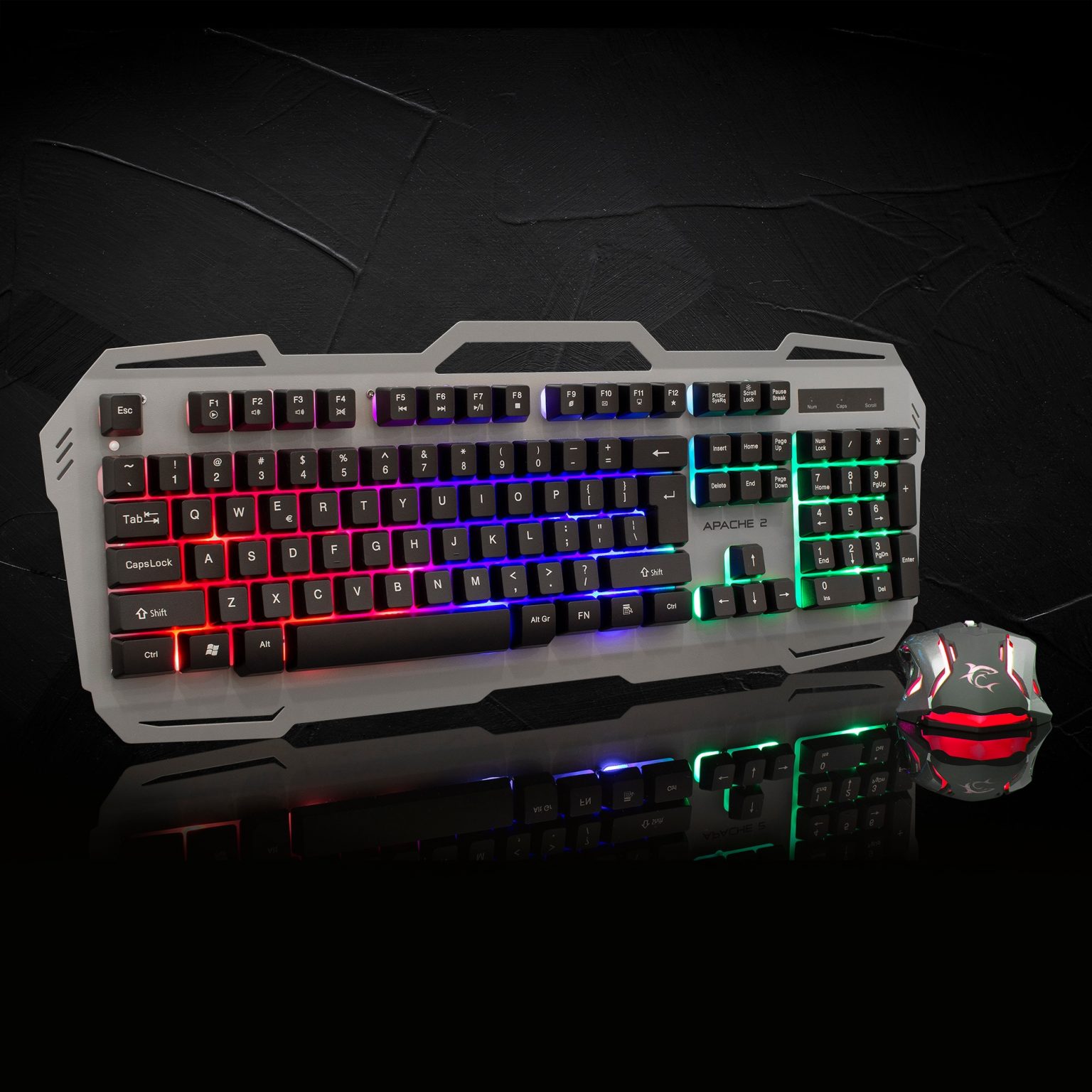Set Gaming 2 in 1 White Shark Apache V2, Mouse/ Tastatura, Iluminare ...