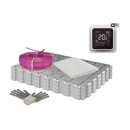 Kit incalzire electrica pardoseala parchet sistem uscat, 5 mp, cu termostat WiFi control - eMAG.ro