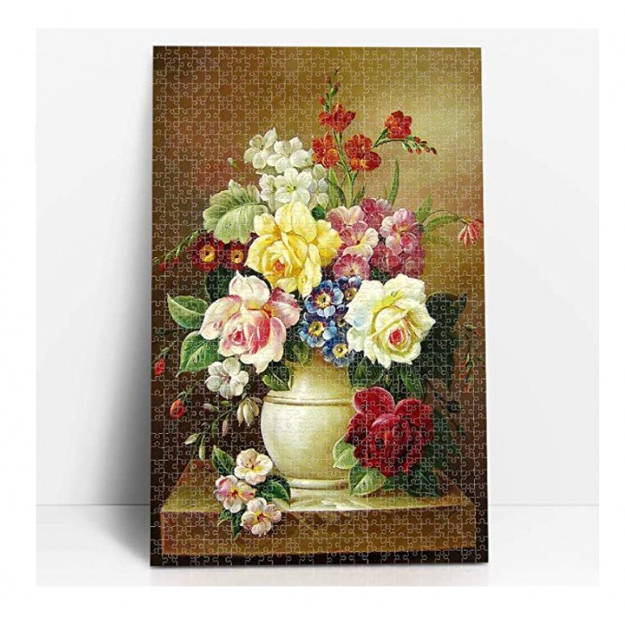 Puzzle carton mini, Vaza cu flori, 1000 piese mici - eMAG.ro