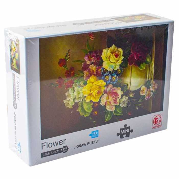 Puzzle carton mini, Vaza cu flori, 1000 piese mici - eMAG.ro