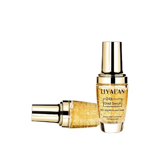 Ser facial cu particule de Aur 24k, LIYAL'AN, Hidratant natural ...