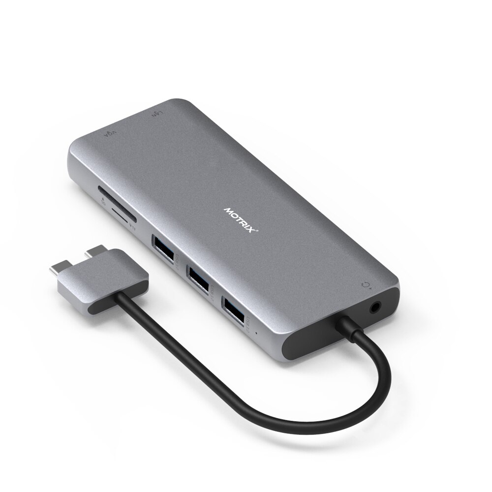 Hub adaptor Motrix® Dual Thunderbolt 3 la 2 x HDMI + 1 x VGA + 1 x ...
