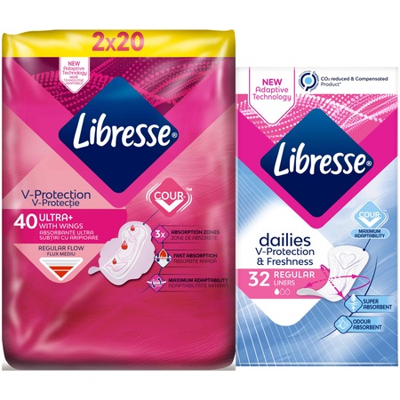 Pachet: Absorbante Libresse Ultra Normal, 40 bucati + Absorbante ...