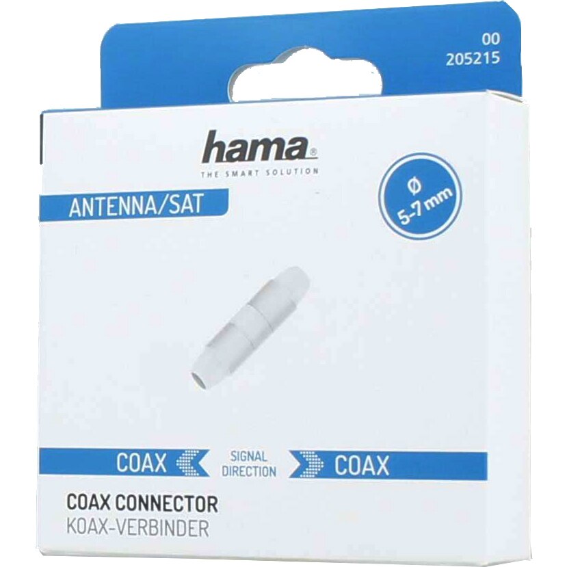 Mufa cablu coaxial Hama 205215, alb - eMAG.ro