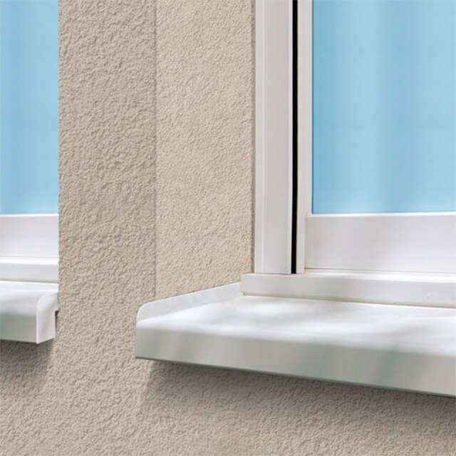 Glaf exterior aluminiu, alb, 221x26 cm, capace laterale incluse - eMAG.ro