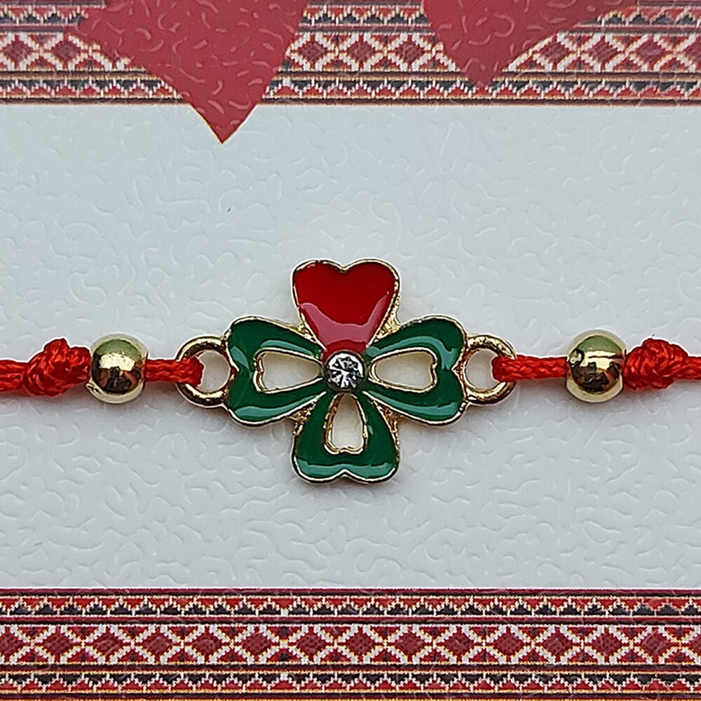 Set 2 Bratari Martisor ArtDeco Trifoi cu inima, lucrate manual din snur ...