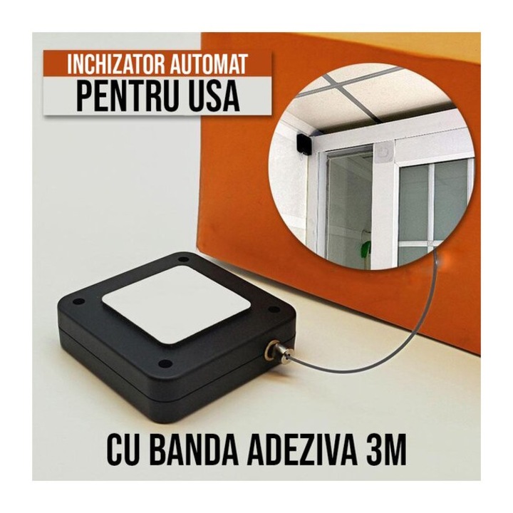 Автомат за затваряне на врати Монтаж с тиксо Черен Emag Bg