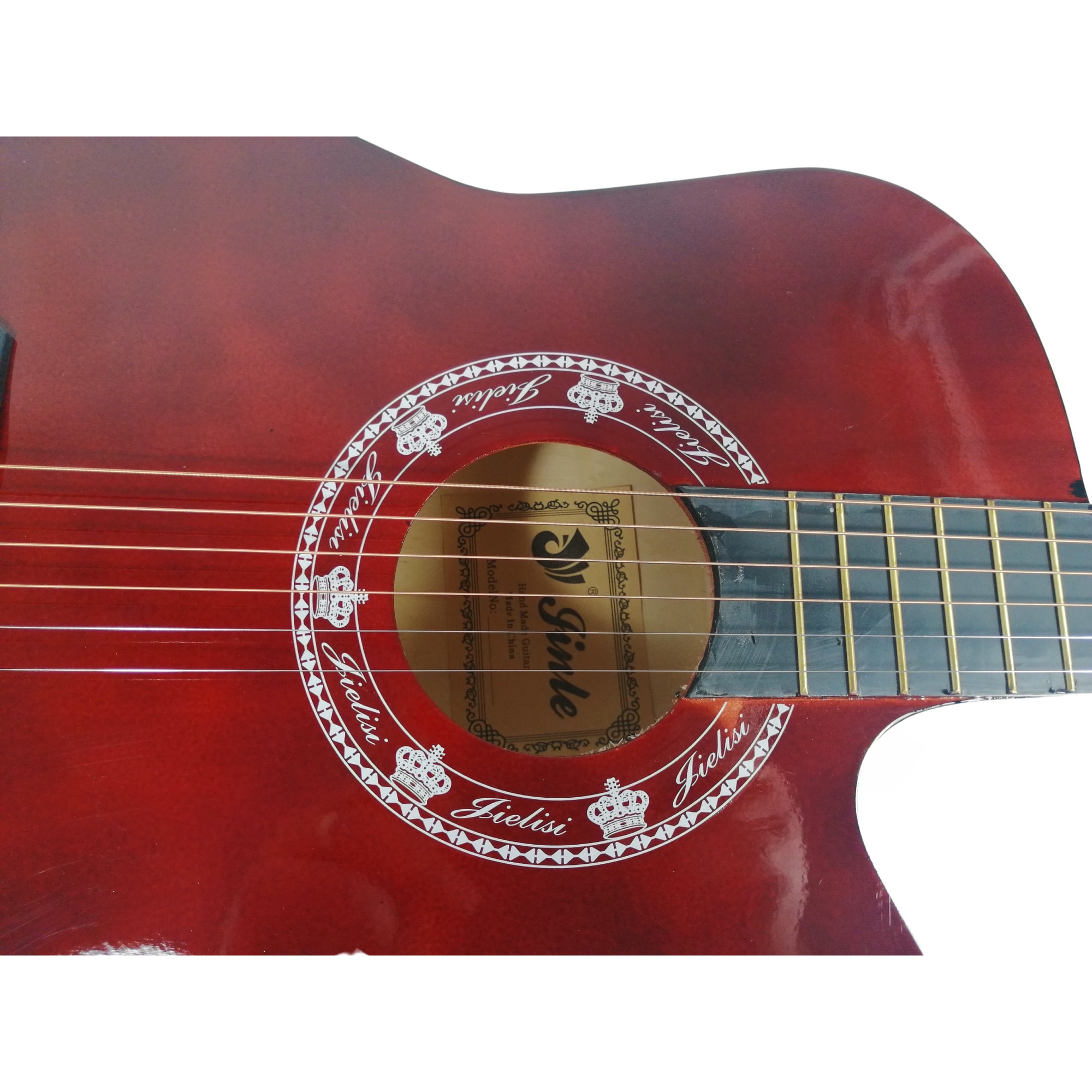 Chitara clasica din lemn 95 cm, Cutaway visinie - eMAG.ro