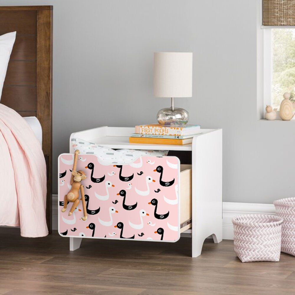 Autocolant Art Kids pentru mobilier, Lebede albe si negre, autoadeziv ...