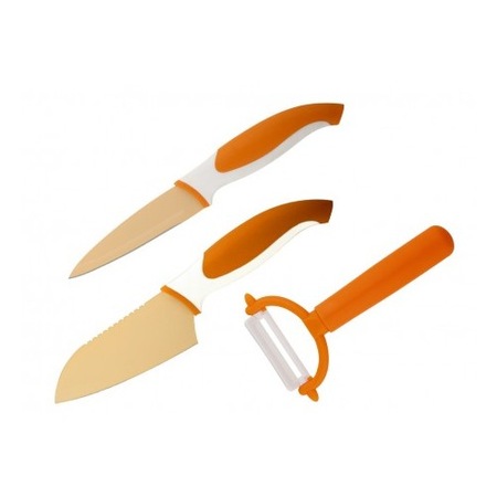 Комплект ножове COLTELLO GRANCHIO, 3 части, Оранжев - eMAG.bg