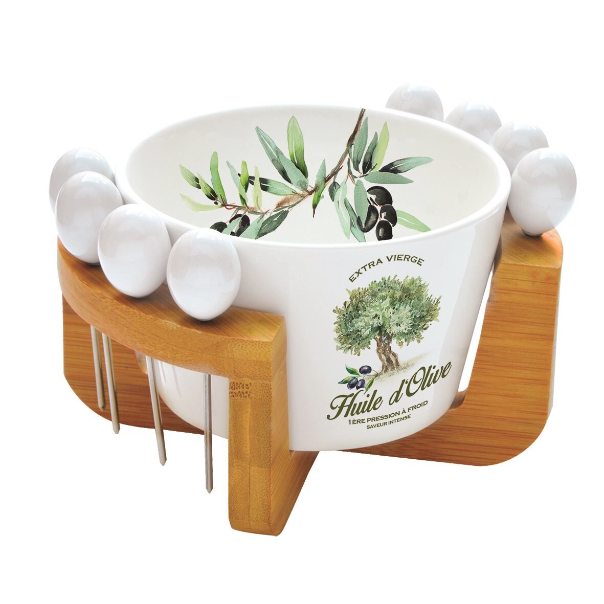 Set servire aperitive 10 piese “Huile d’Olive” - Nuova R2S - eMAG.ro