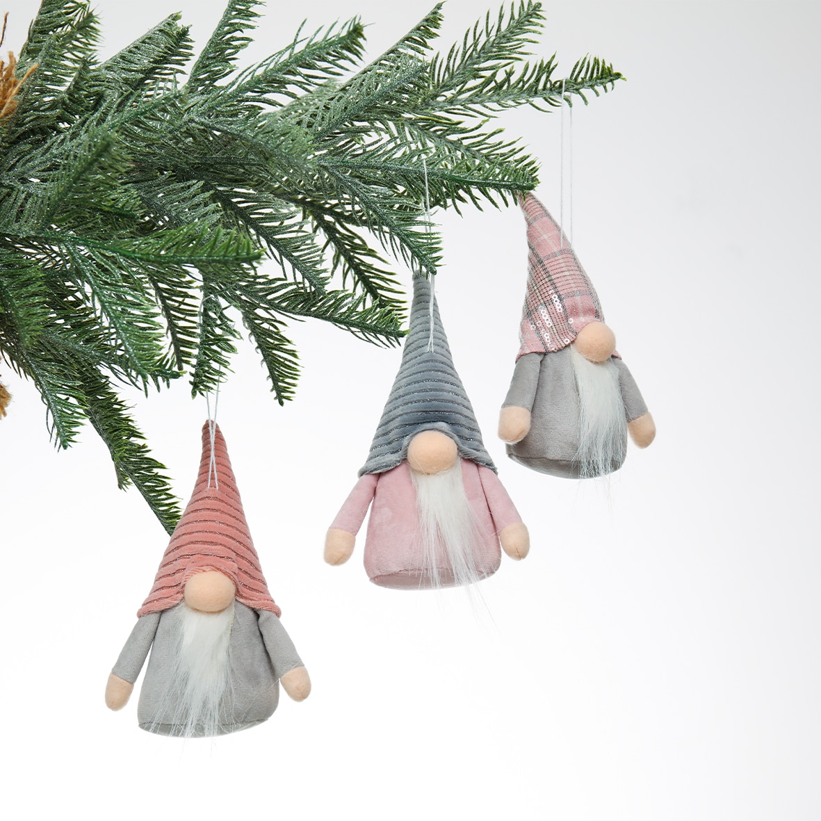 Set 12 ornamente brad Craciun Kring, gnomi / spiridusi, 18 cm, material ...