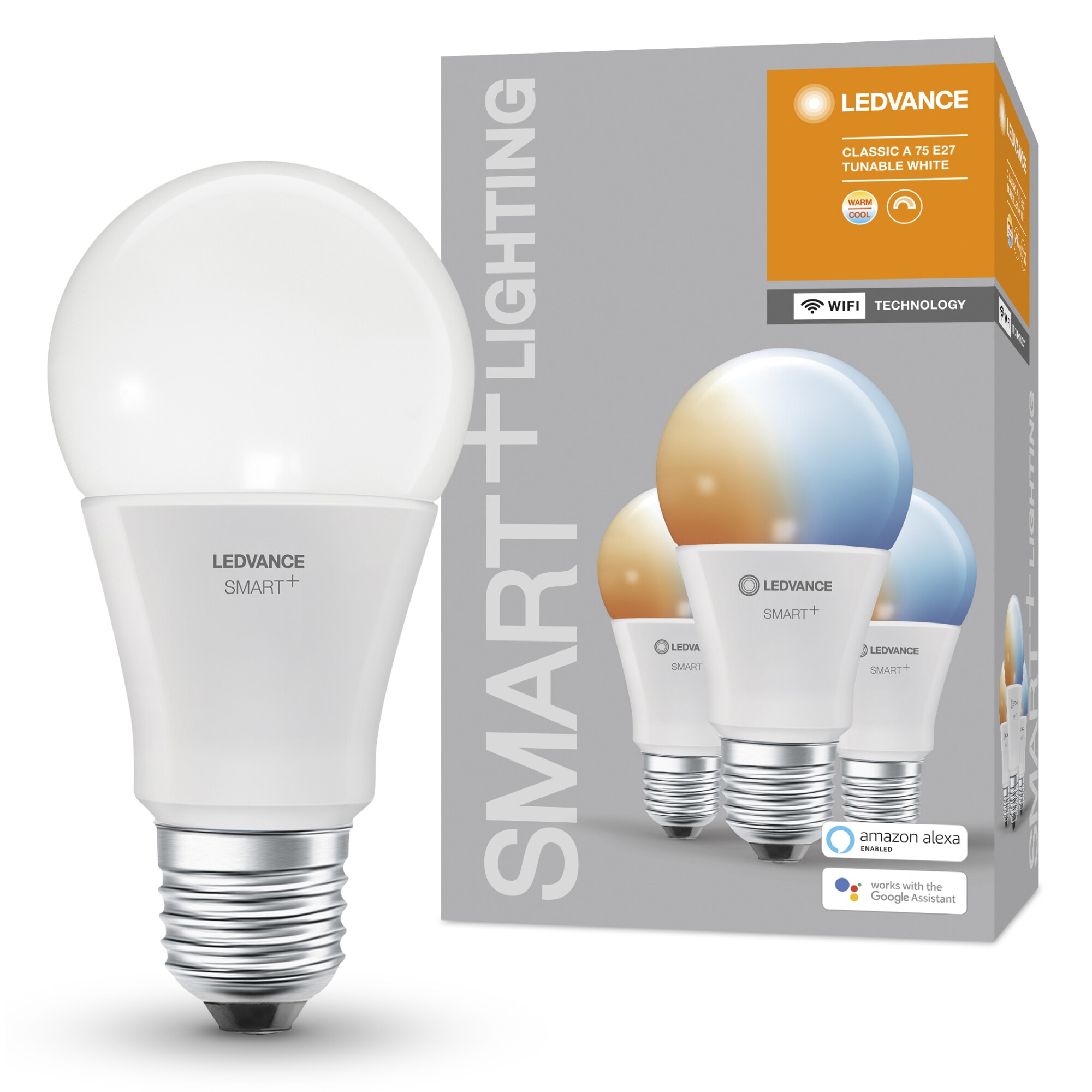 Pachet 3 becuri inteligente LED LEDVANCE SMART WIFI, A75, E27, 9.5W ...