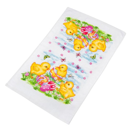 Prosop bucatarie cu imprimeu puisori si oua de Paste, Lioness, 60 x 35 ...