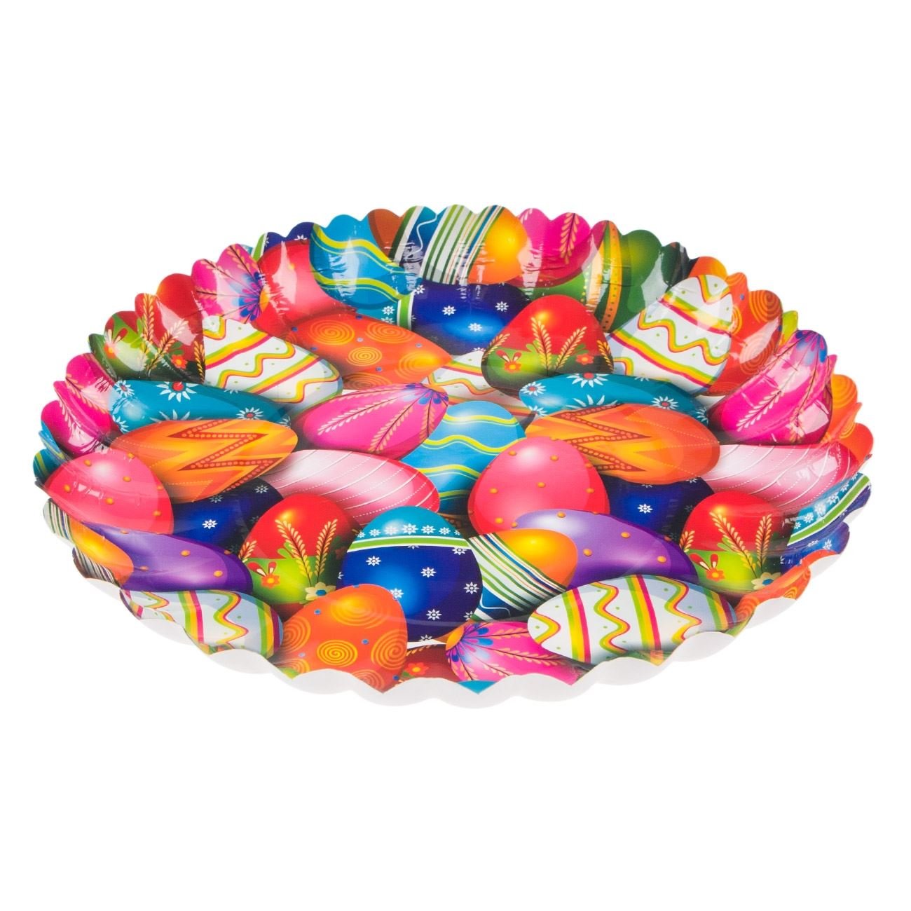 Set 5 farfurii cu imprimeu oua colorate de Paste, OEM, 22 cm - eMAG.ro