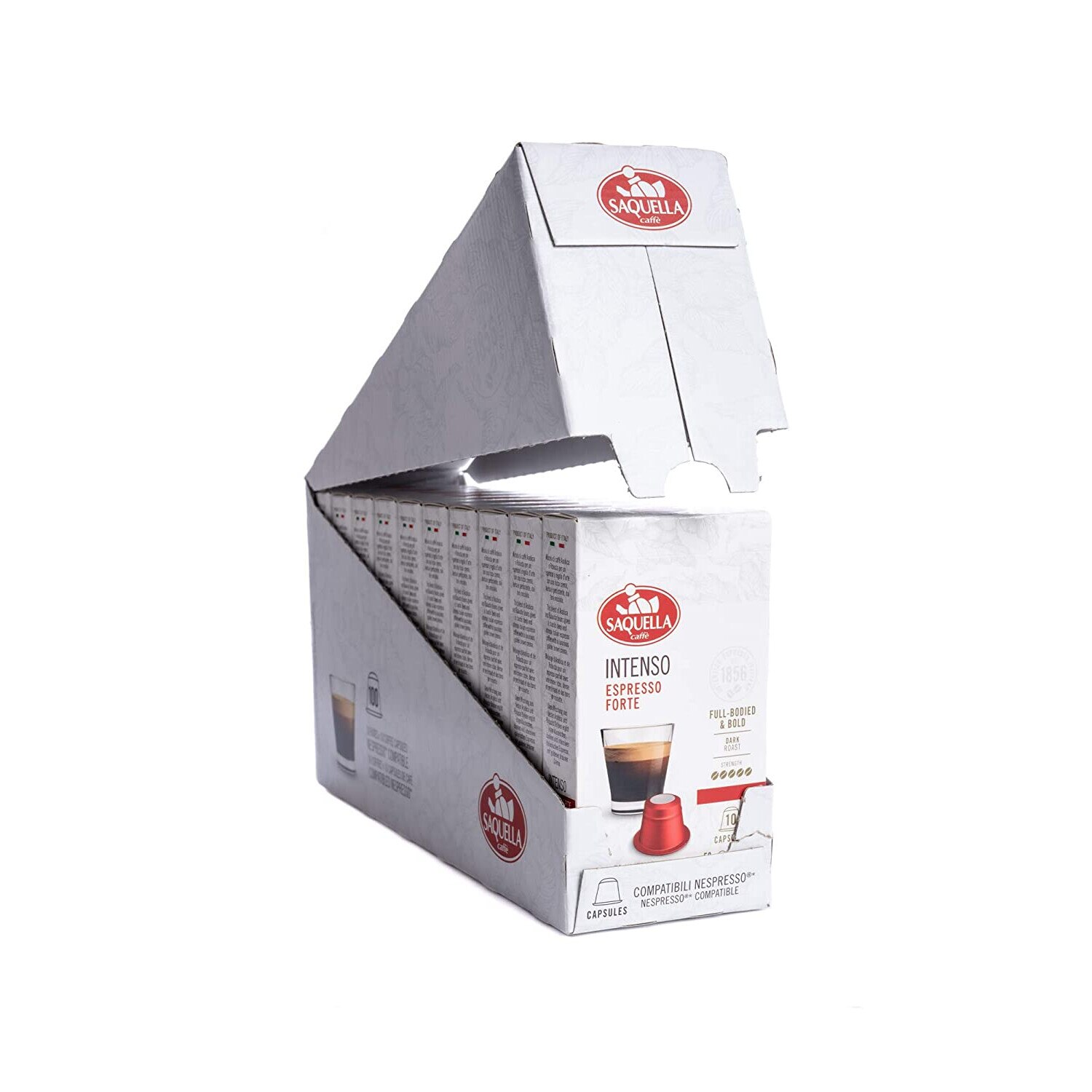 Cafea capsule Saquella Caffe, Intenso, compatibila Nespresso, gourmet ...