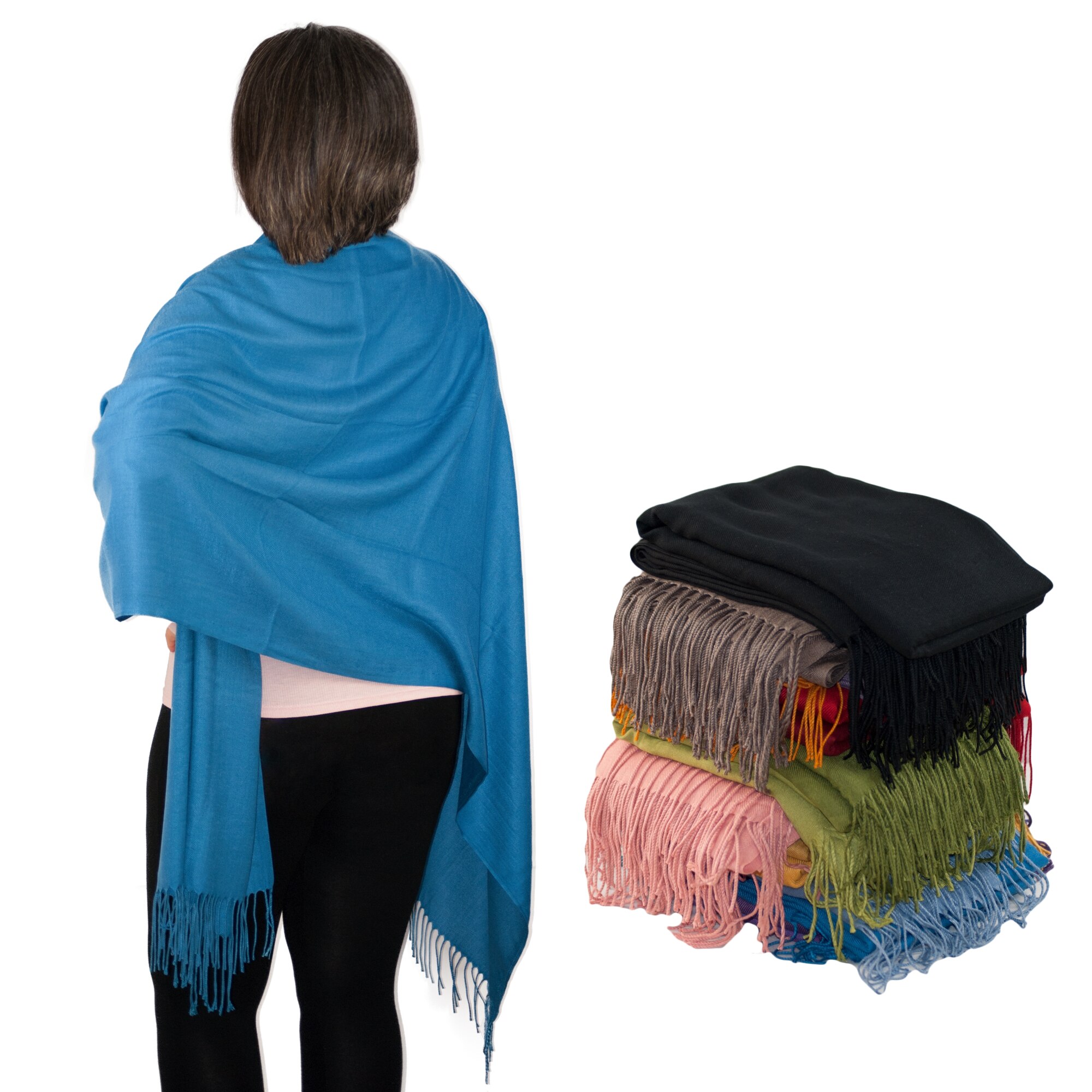Set 2 esarfe dama, Dazoriginal, casmir, violet/violet inchis, 70 x 175 ...