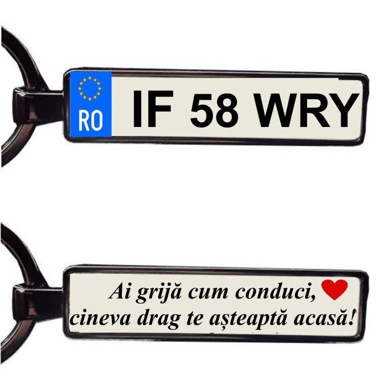 Breloc Personalizat cu Numar Auto si mesaj - eMAG.ro