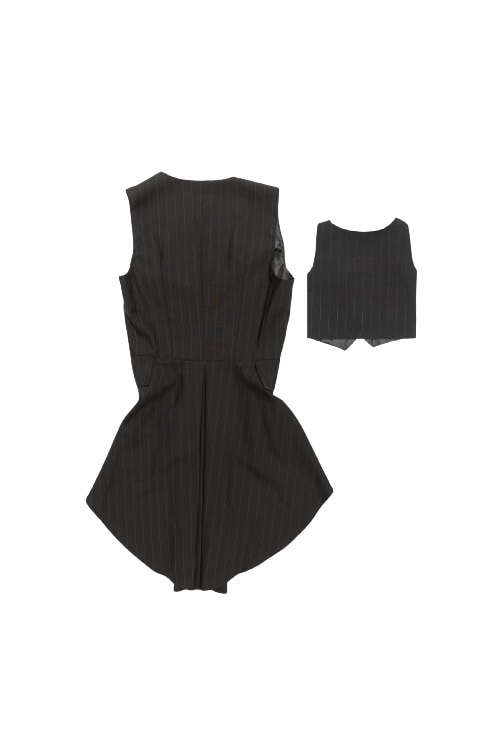 Set mama-fiu, vesta frac dama si vesta copil in doi nasturi, negru cu ...