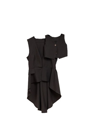 Set mama-fiu, vesta frac dama si vesta copil in doi nasturi, negru cu ...