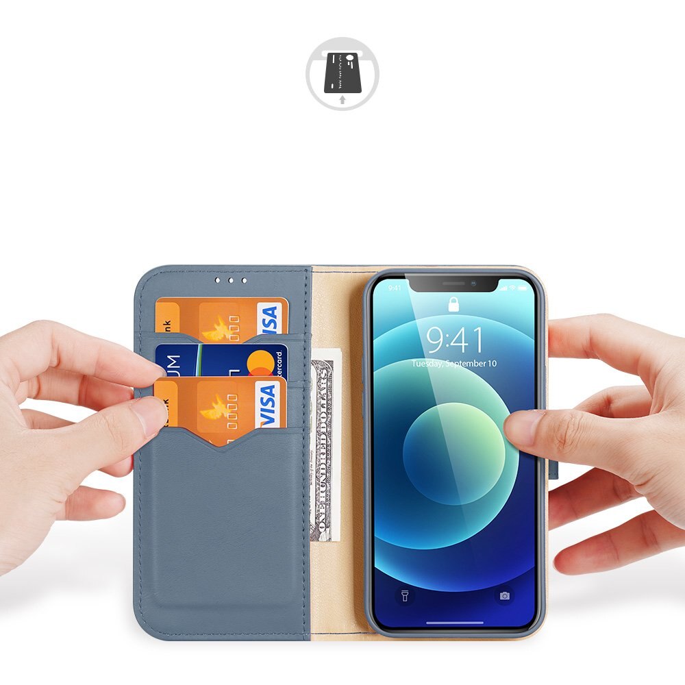 Husa de protectie pentru iPhone 12 Mini, DuxDucis, Piele naturala ...