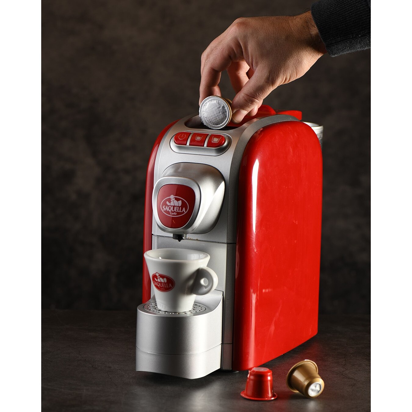 Espressor Saquella Caffe, Isabel, compatibil cu capsule Nespresso ...