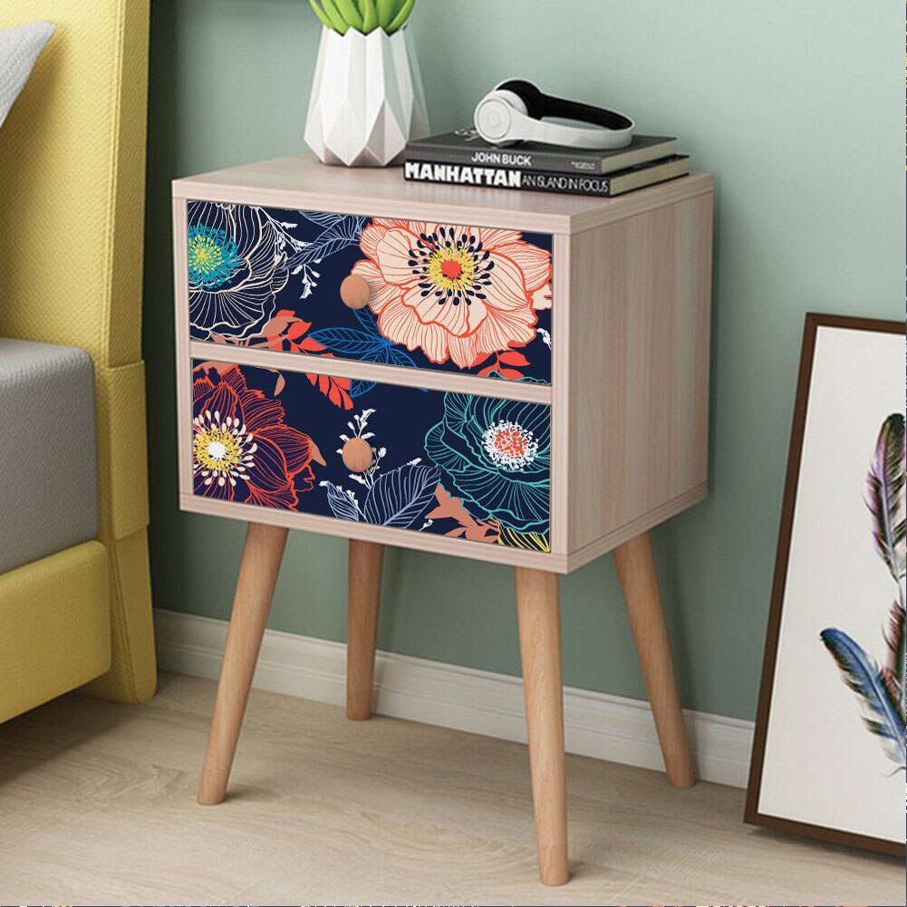 Autocolant Art Factory pentru mobilier, Contur flori diferite culori ...