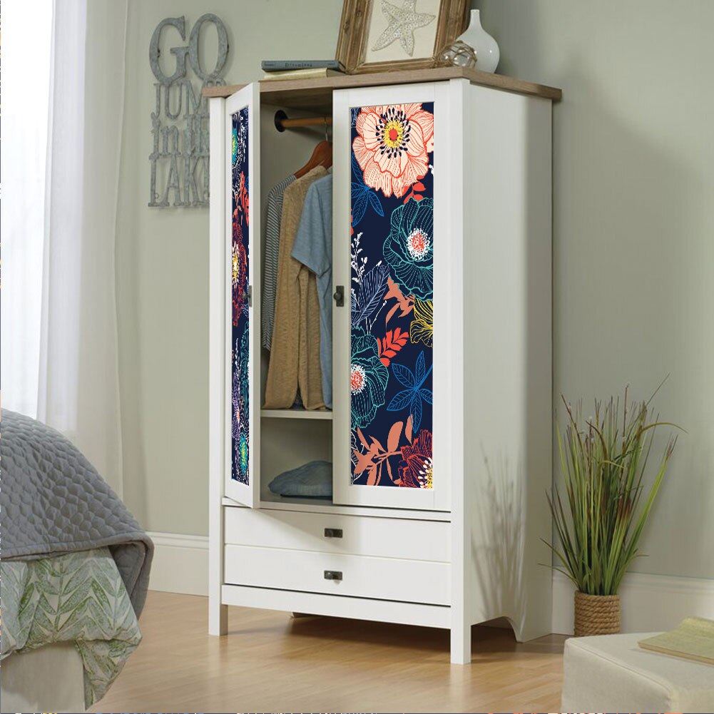 Autocolant Art Factory pentru mobilier, Contur flori diferite culori ...