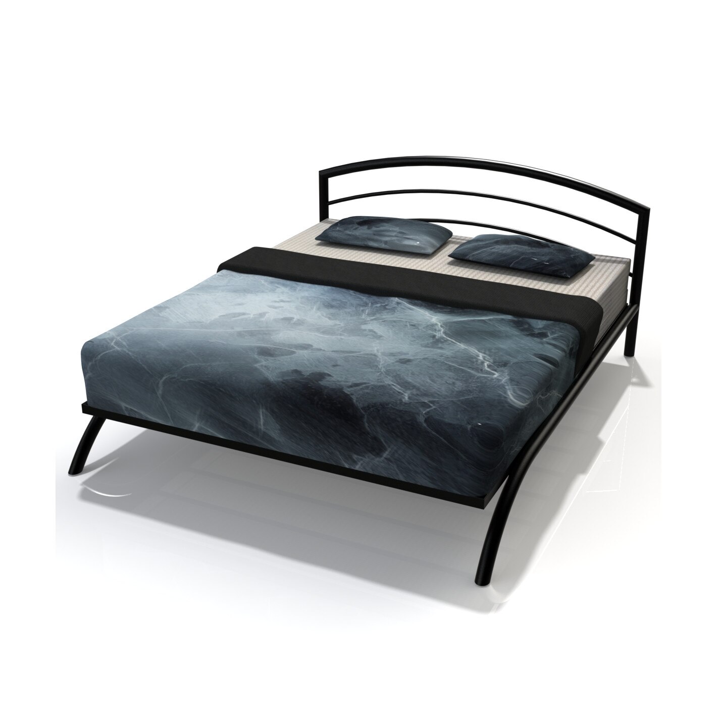 Pat metalic model 1218 Negru 160x200 cm - eMAG.ro