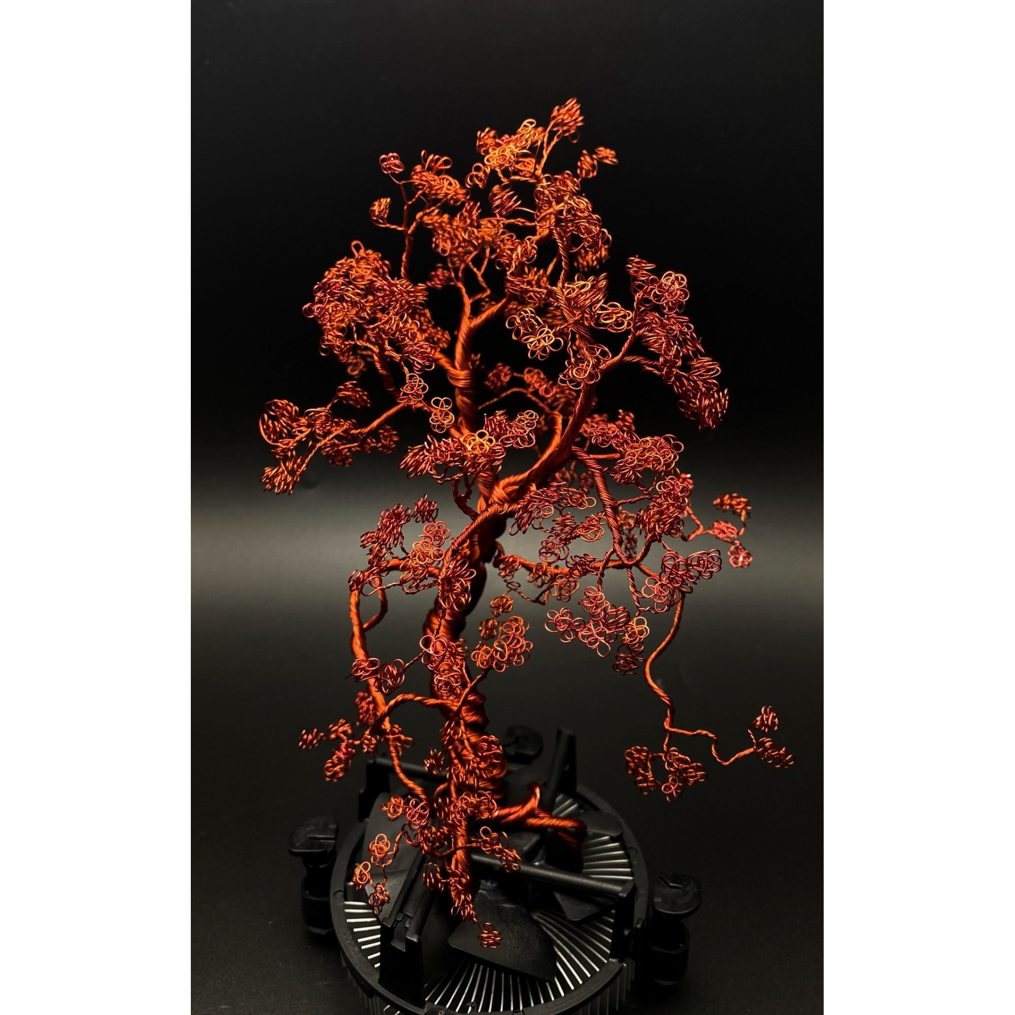 Copacel decorativ din sarma rosie, Zen Art, Aluminiu, Realizat manual ...