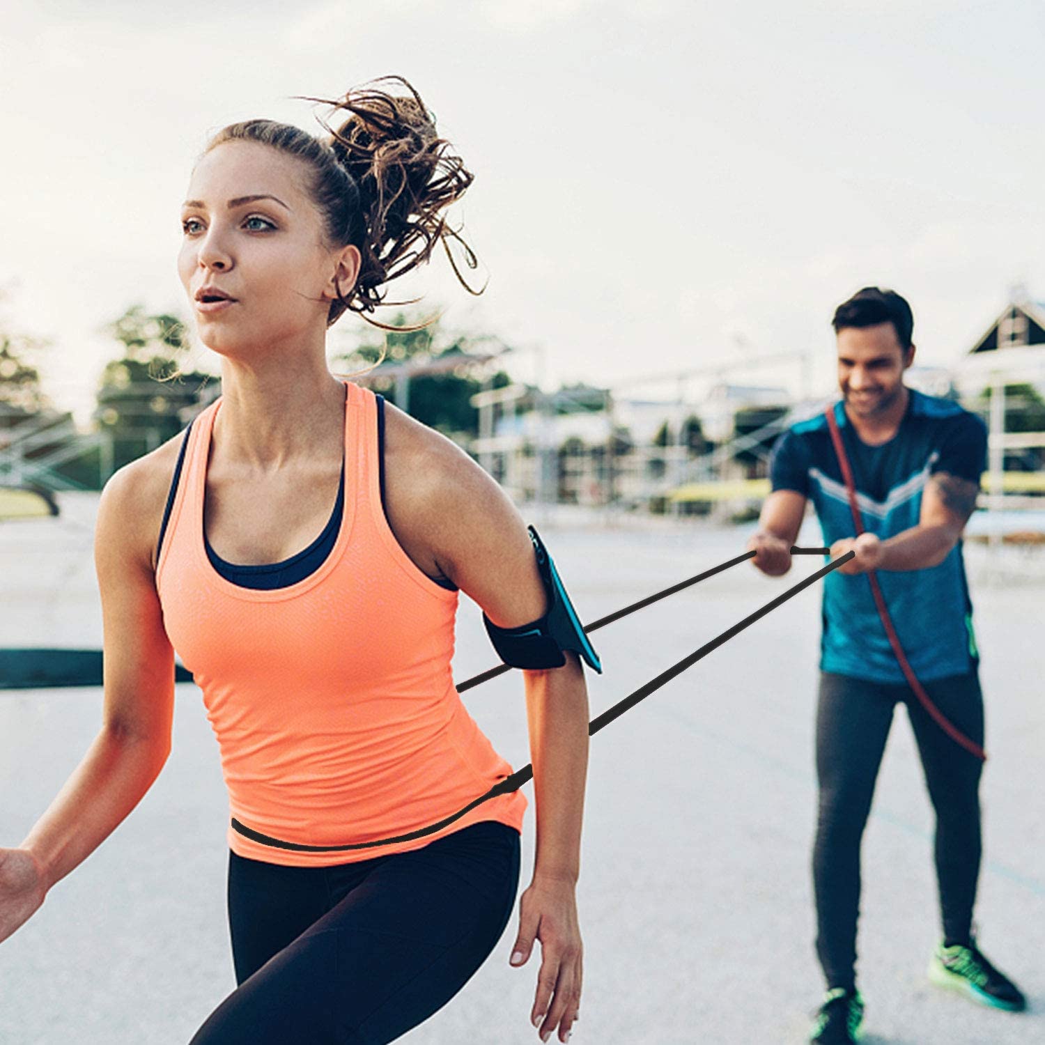Banda elastica lunga GO4FIT, resistance band pentru fitness ...