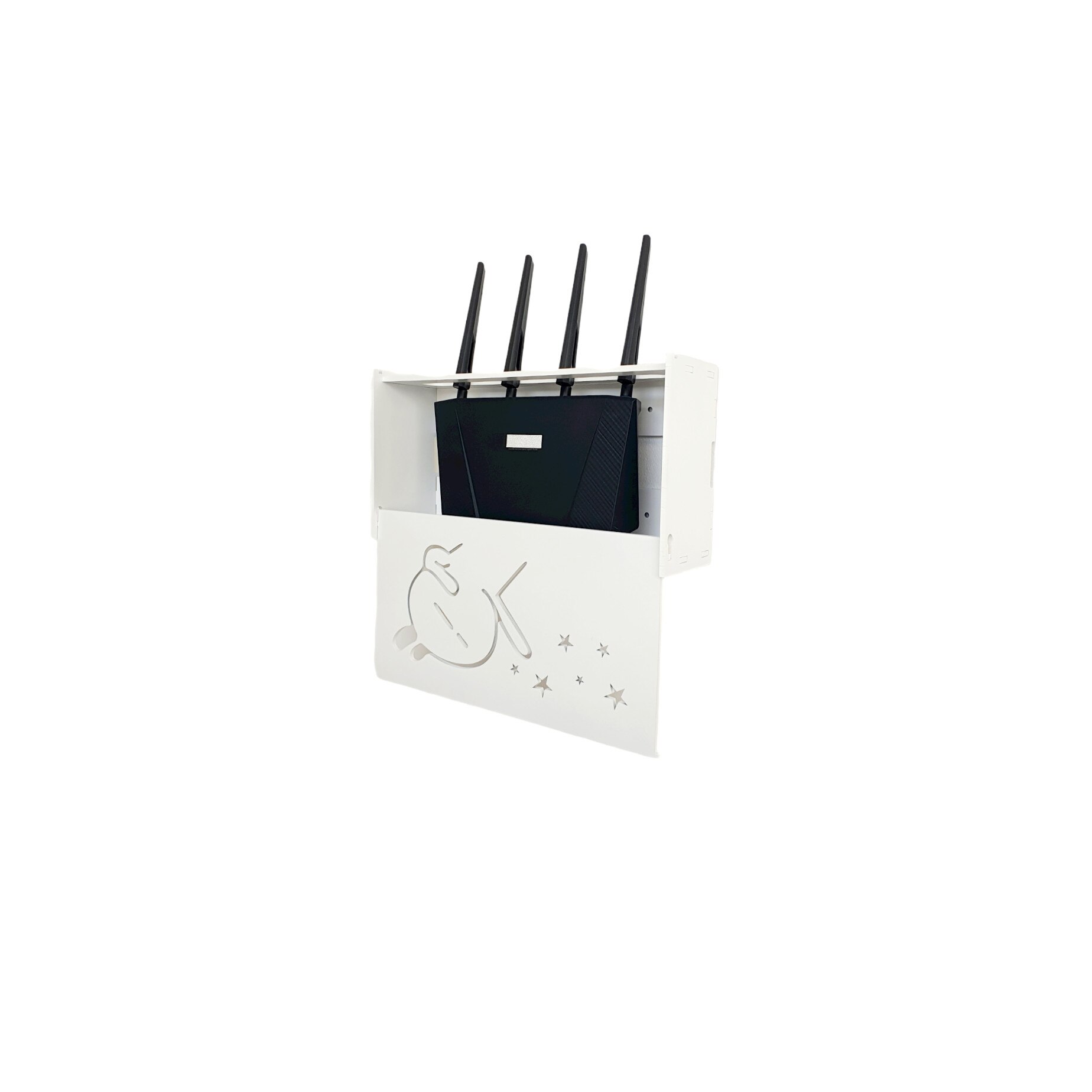 Raft suport Router wi-fi, 41 x 21,8 x 12 cm Alb - eMAG.ro