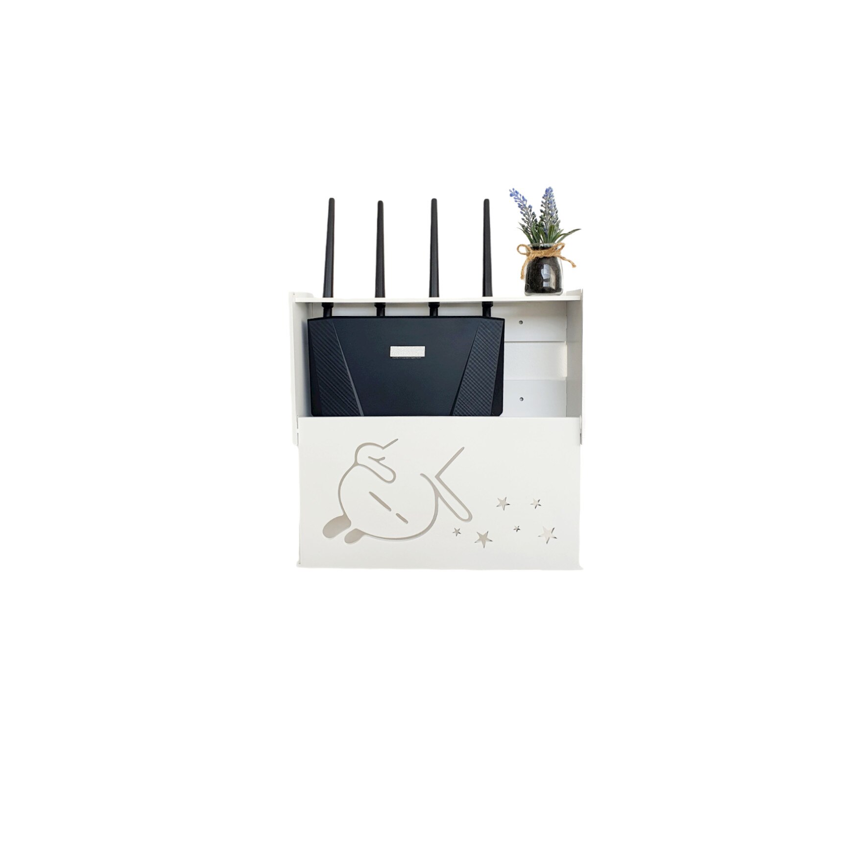 Raft suport Router wi-fi, 41 x 21,8 x 12 cm Alb - eMAG.ro