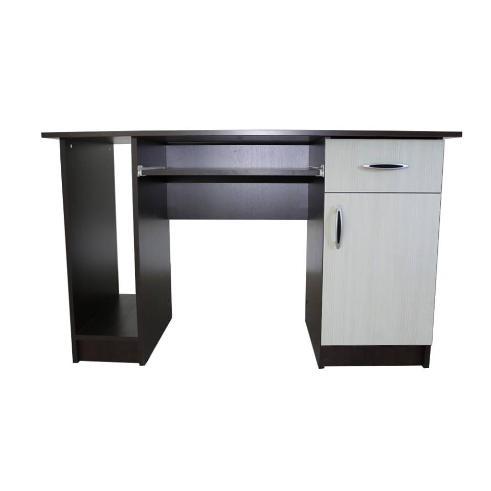 Birou Nero cu 1 usa si 1 sertar, Wenge/Brad, 120 x 74 x 60 cm - eMAG.ro