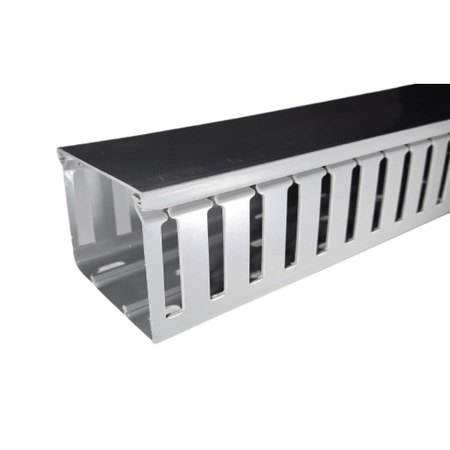 Canal cablu perforat slitat Elettrocanali 80x60mm gri pentru circuite ...