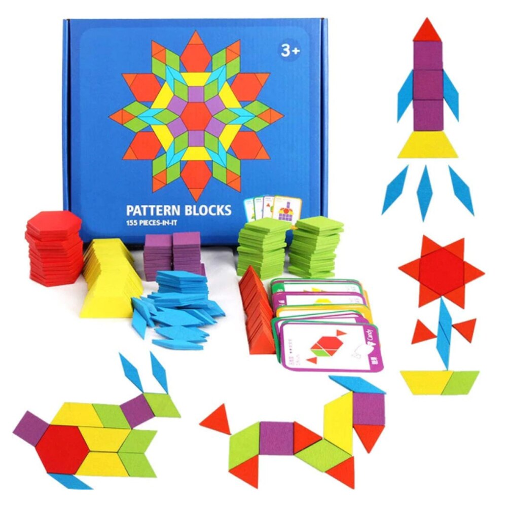 Joc Tangram din lemn cu 155 piese, WD5021 RCO® - eMAG.ro