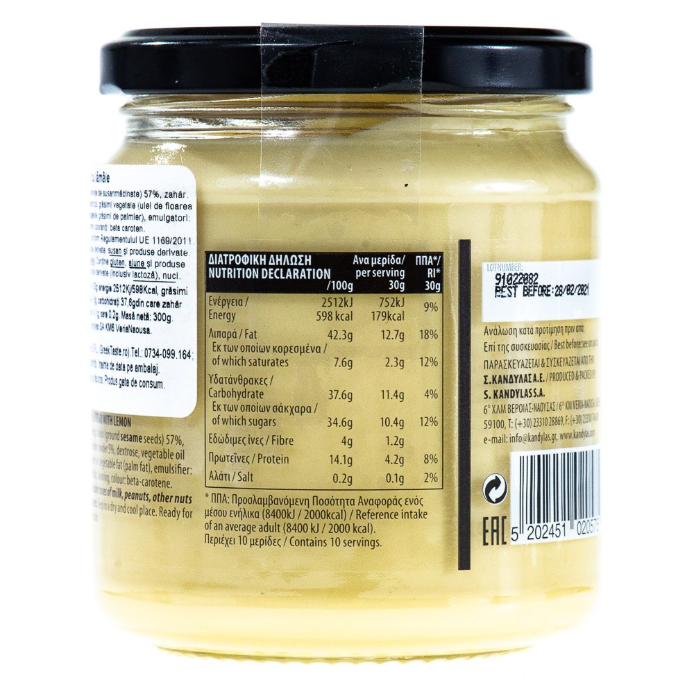 Pasta de susan cu lamaie, 100% natural, bogat in calciu, magneziu si ...