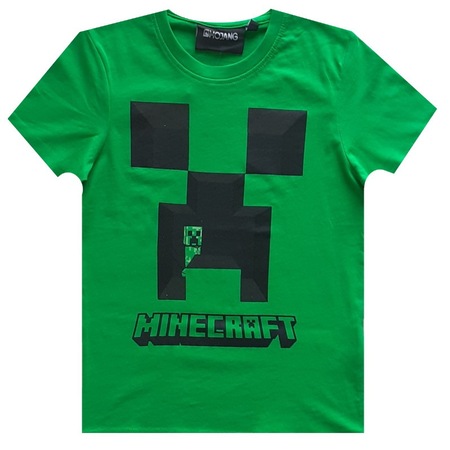 Tricou Minecraft Creeper Mean, maneca scurta, baieti, /, verde - eMAG.ro