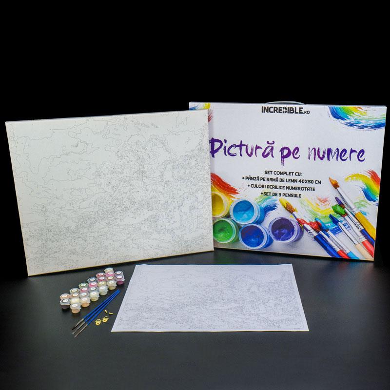 Kit Pictura Pe Numere - Aleea Iubirii, 40x50 cm, include pensule ...