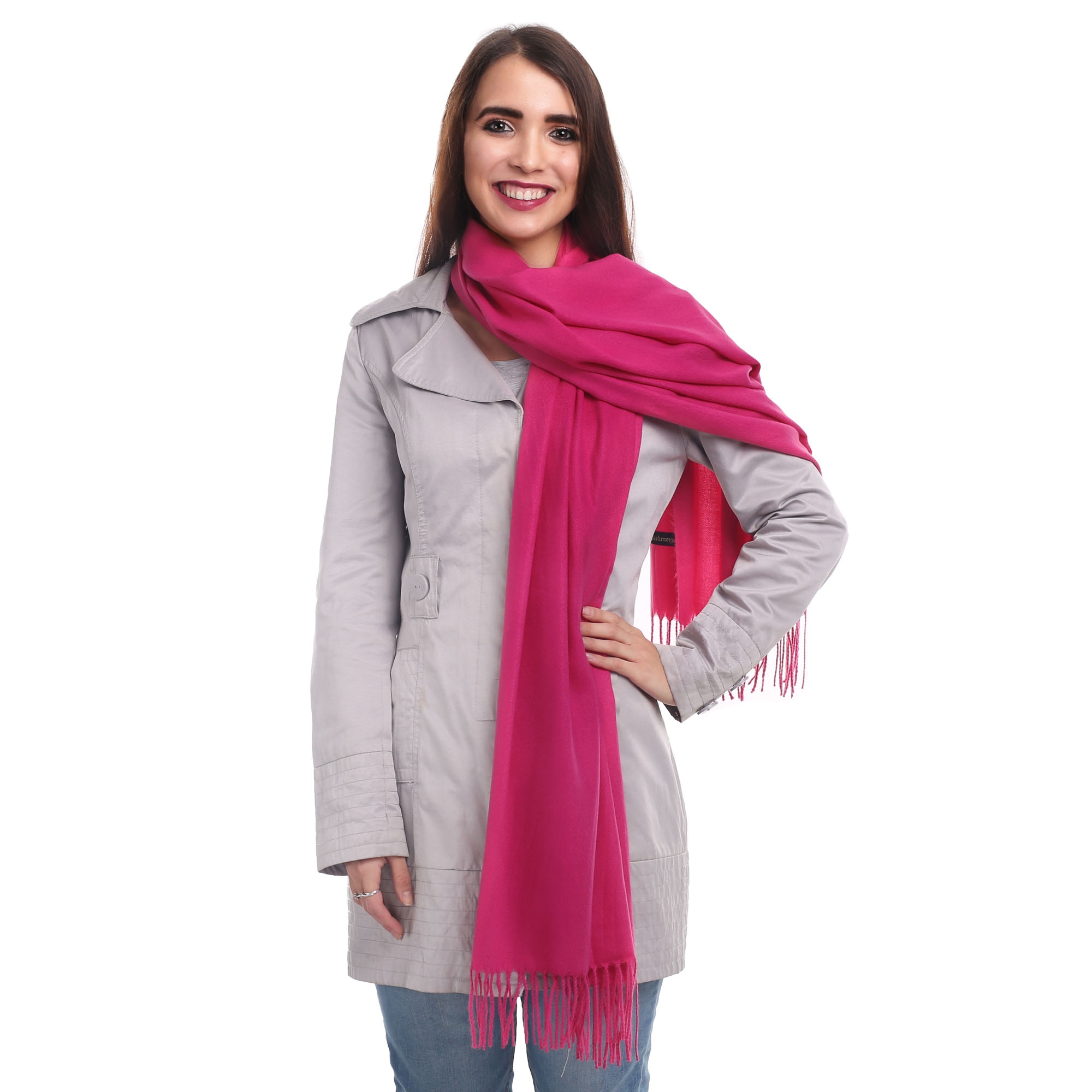 Esarfa casmir, mare, Nappa, pentru femei, Roz - eMAG.ro