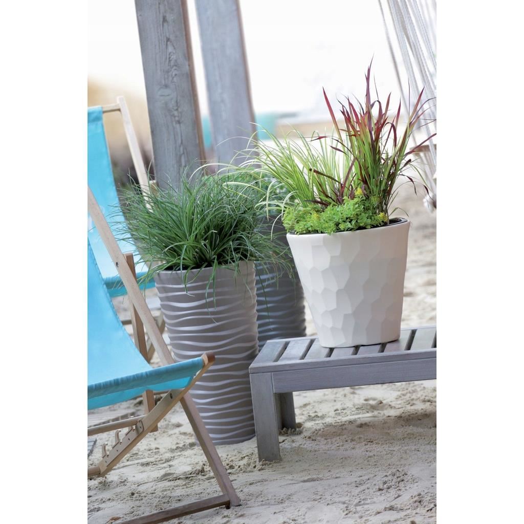 Ghiveci decorativ de flori, rotund inalt 39x75 cm, cafeniu, Sand - eMAG.ro