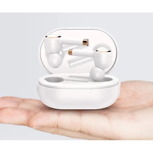 Casti fara fir, Cu cutie de incarcare, Cablu USB, Alb - eMAG.ro