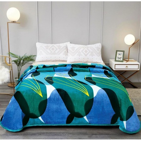 Patura Cocolino pufoasa cu margine, Pat Dublu, 200x230 cm, Abstract ...