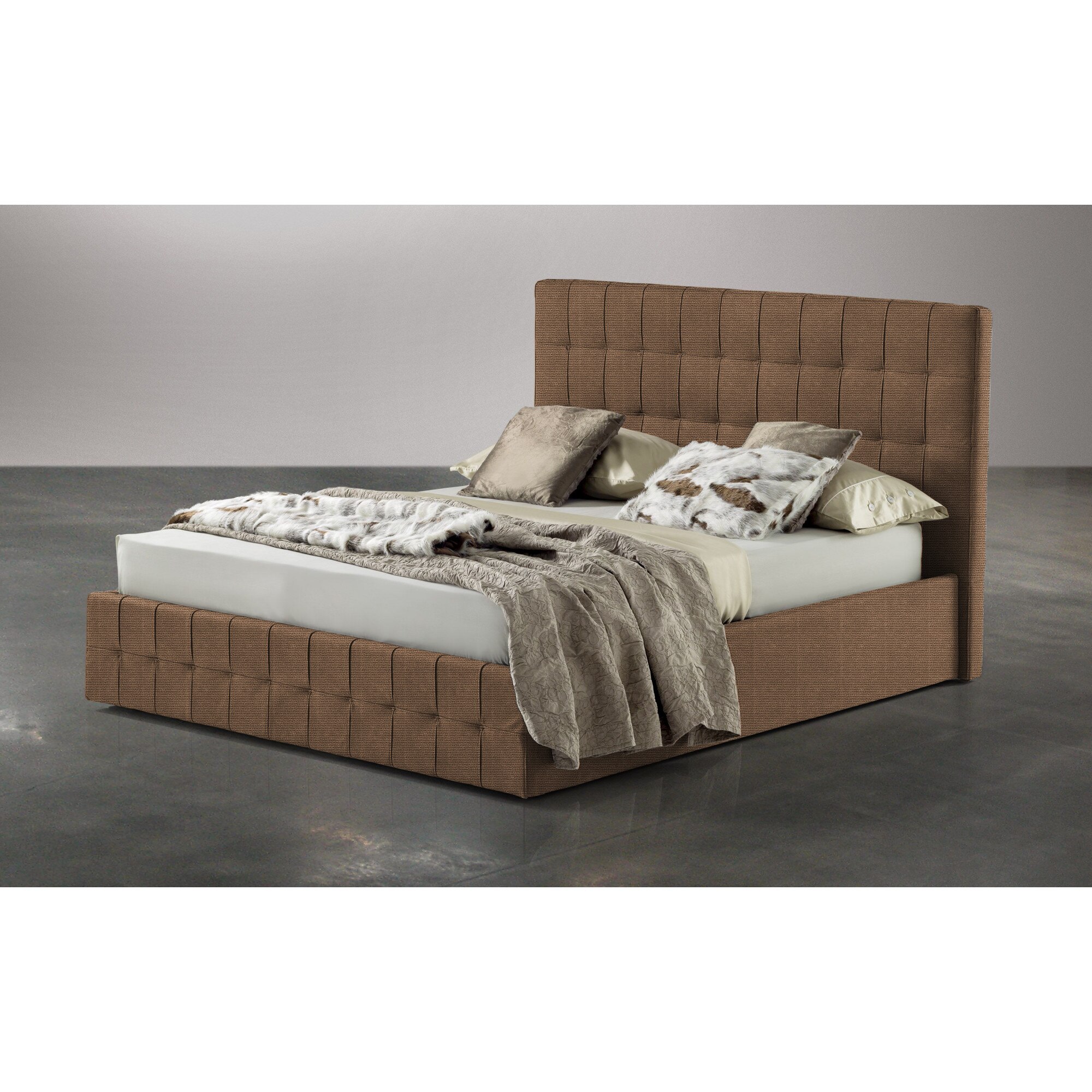 Pat Tapitat Rabatabil cu Lada Depozitare, 160x200 cm, Notturno Promo ...