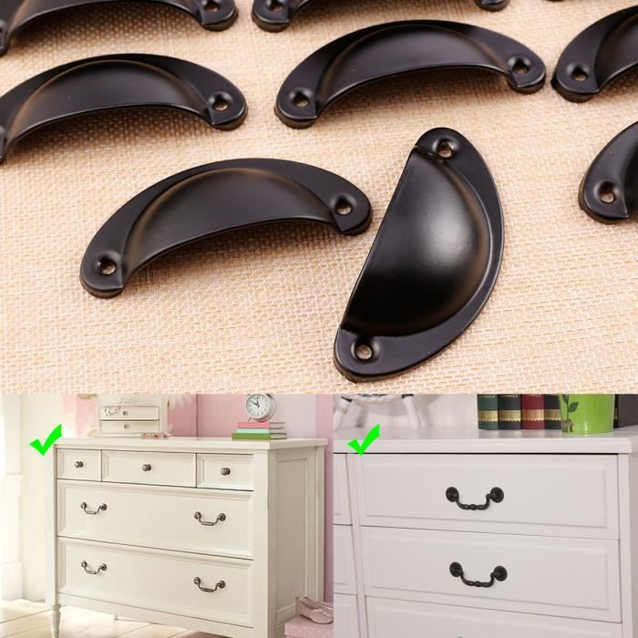 Set 24 manere pentru mobilier, Suruburi pentru montare incluse, Metal ...