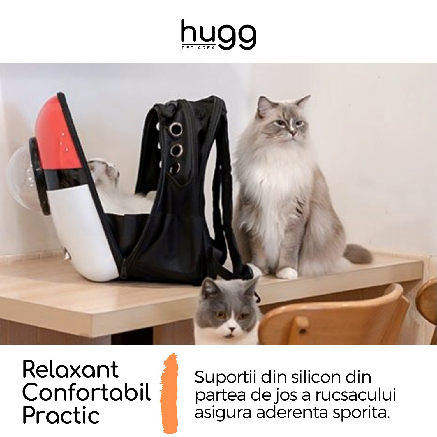 Geanta cu Hublou pentru Transport Pisica sau Catel, HUGG, Tip Capsula ...